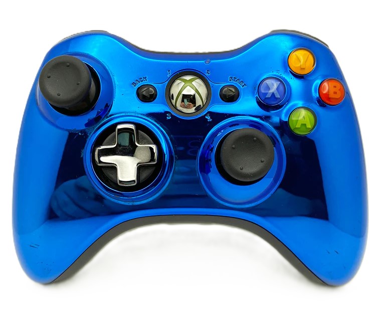 Xbox 360 Wireless Controller - Chrome Blue | Xbox 360 | CaveGamers