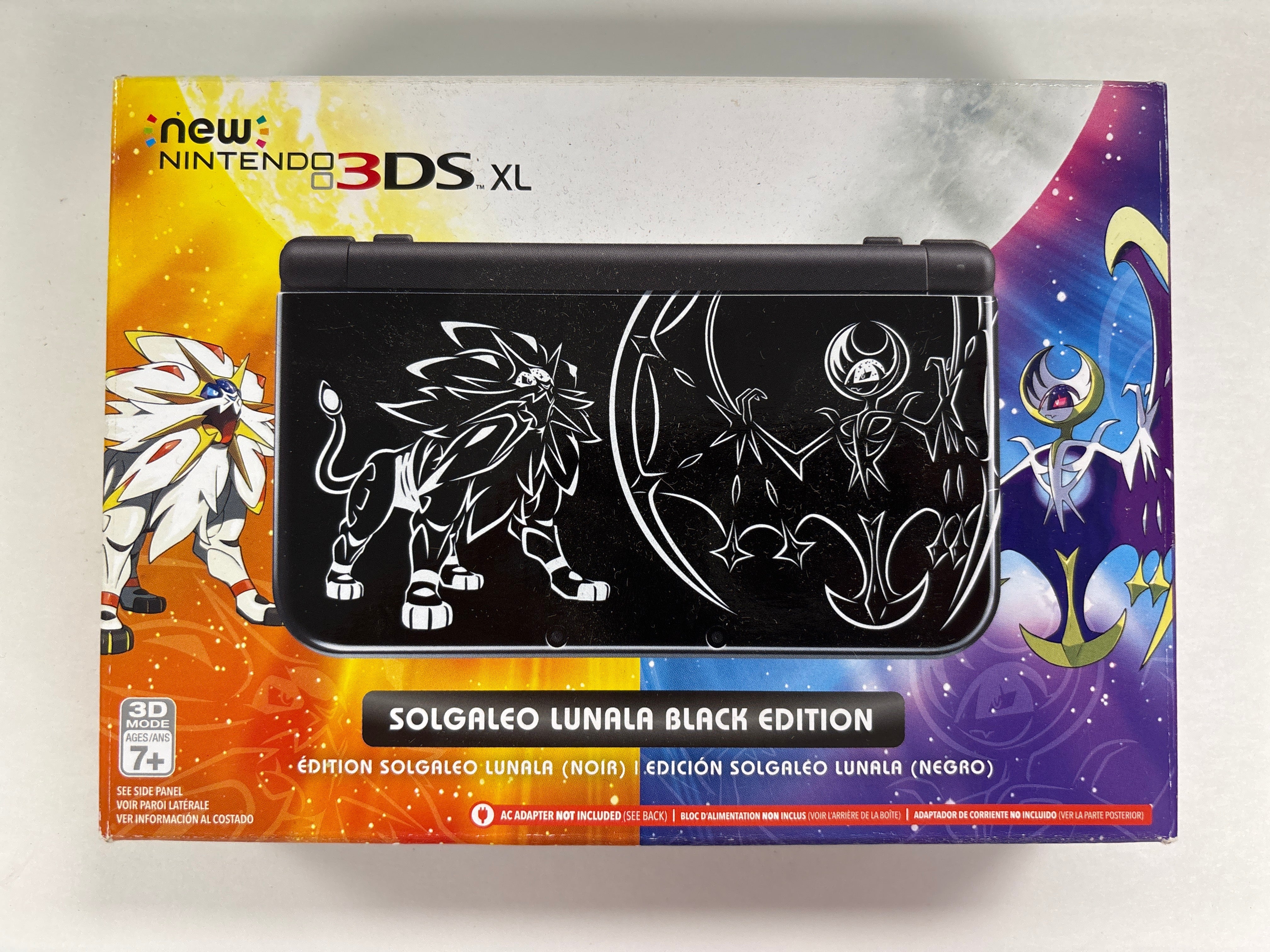 New Nintendo 3DS XL Solgaleo Lunala Black Edition Pokemon Box Only No