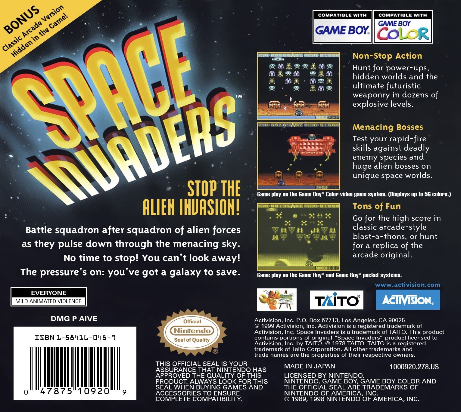 Space Invaders | Game Boy Color | CaveGamers